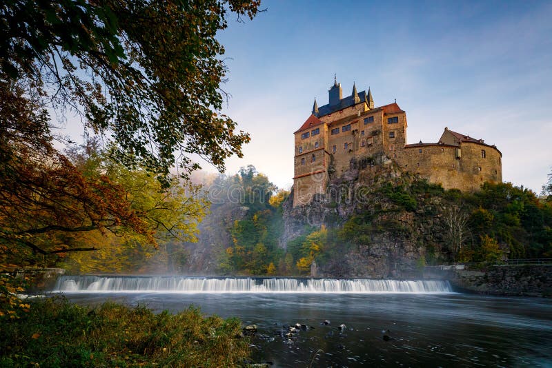Medieval Castle Kriebstein in Saxony Stock Photo - Image of defence ...