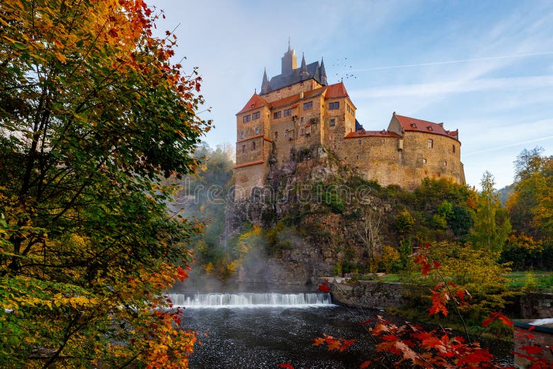 Medieval Castle Kriebstein in Saxony Stock Image - Image of burg ...