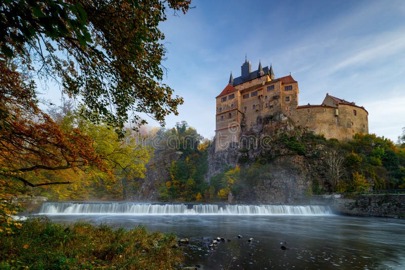 Medieval Castle Kriebstein in Saxony Stock Photo - Image of europe ...