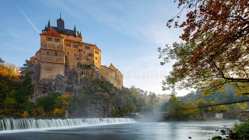 Medieval Castle Kriebstein in Saxony Stock Photo - Image of castle ...
