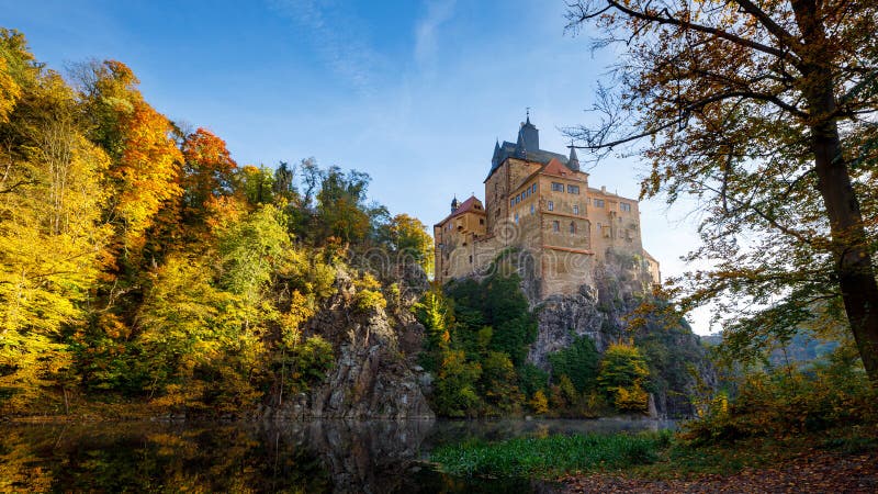 Medieval Castle Kriebstein in Saxony Stock Photo - Image of attraction ...