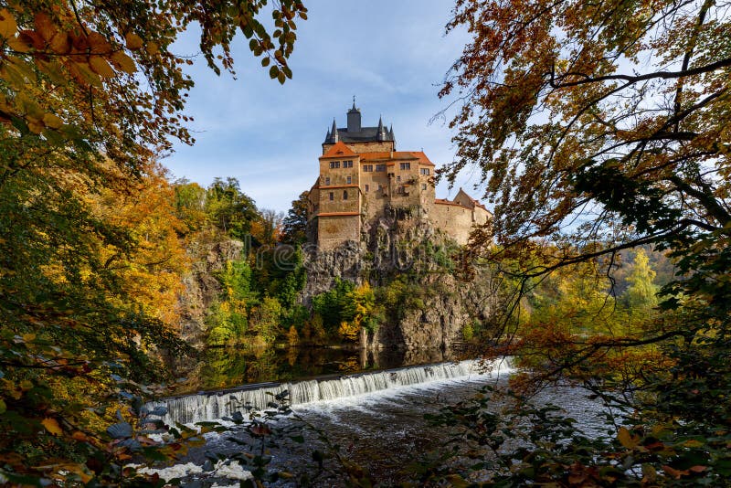 Medieval Castle Kriebstein in Saxony Stock Image - Image of landmark ...