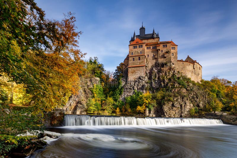 Medieval Castle Kriebstein in Saxony Stock Photo - Image of fort ...