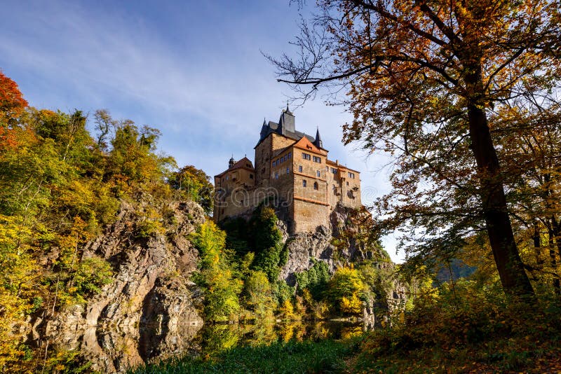Medieval Castle Kriebstein in Saxony Stock Photo - Image of fortress ...