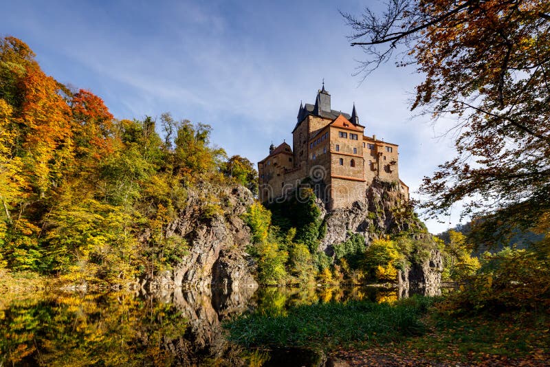 Medieval Castle Kriebstein in Saxony Stock Image - Image of famous ...
