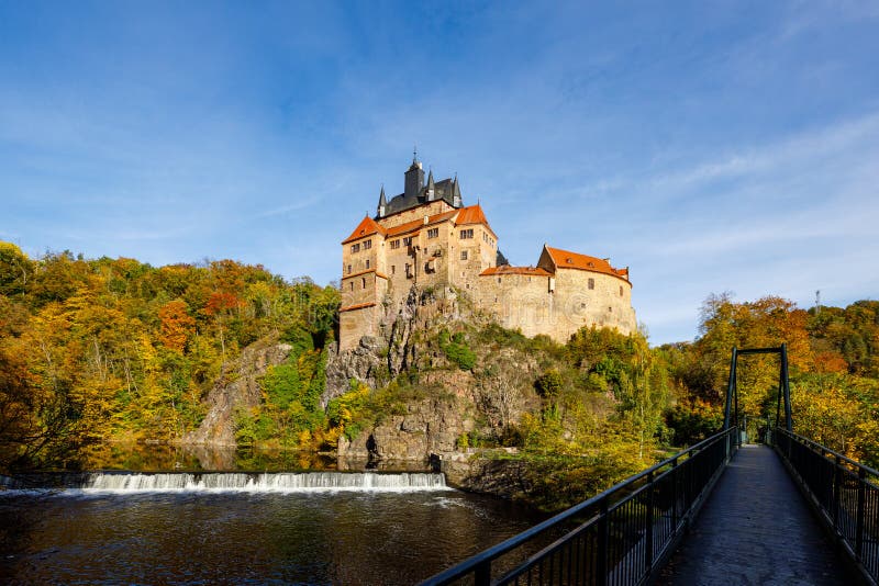 Medieval Castle Kriebstein in Saxony Stock Image - Image of central ...