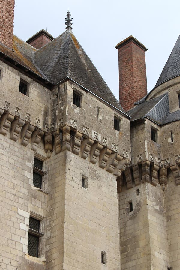 Medieval Castle in Langeais - France Stock Image - Image of glass ...
