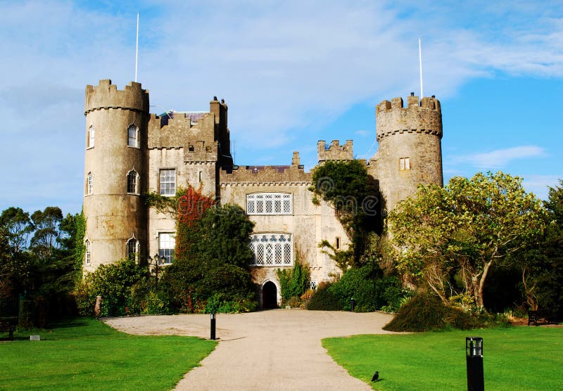 Medieval Castle at Malahide Ireland, Dublin Stock Photo - Image of ...