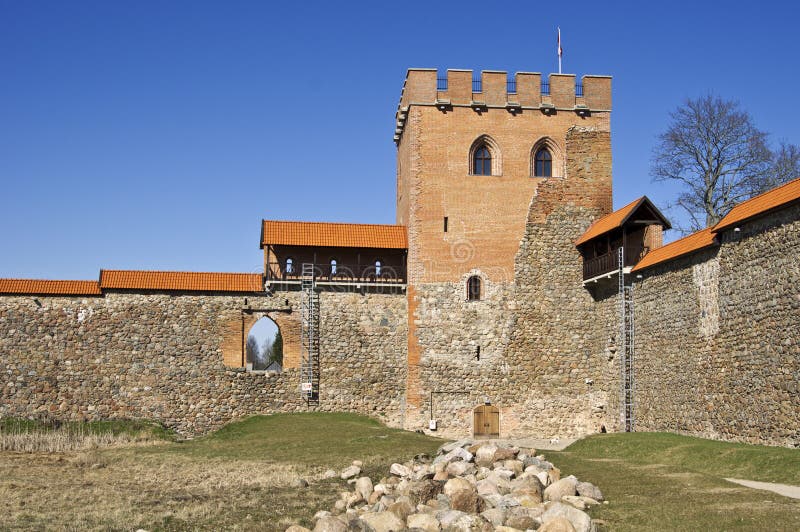 Medieval Castle, Medininkai, Lithuania Stock Image - Image of gothic ...