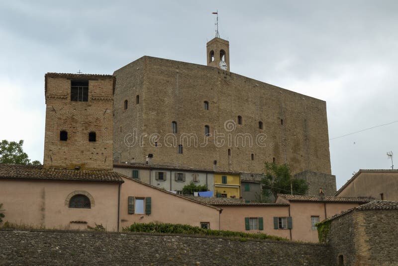 Medieval Castle in Montefiore Conca, Italy Stock Image - Image of ...