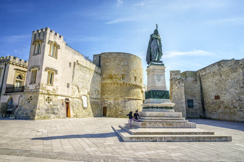 Medieval Castle and Monument in Otranto, Italy Stock Photo - Image of ...