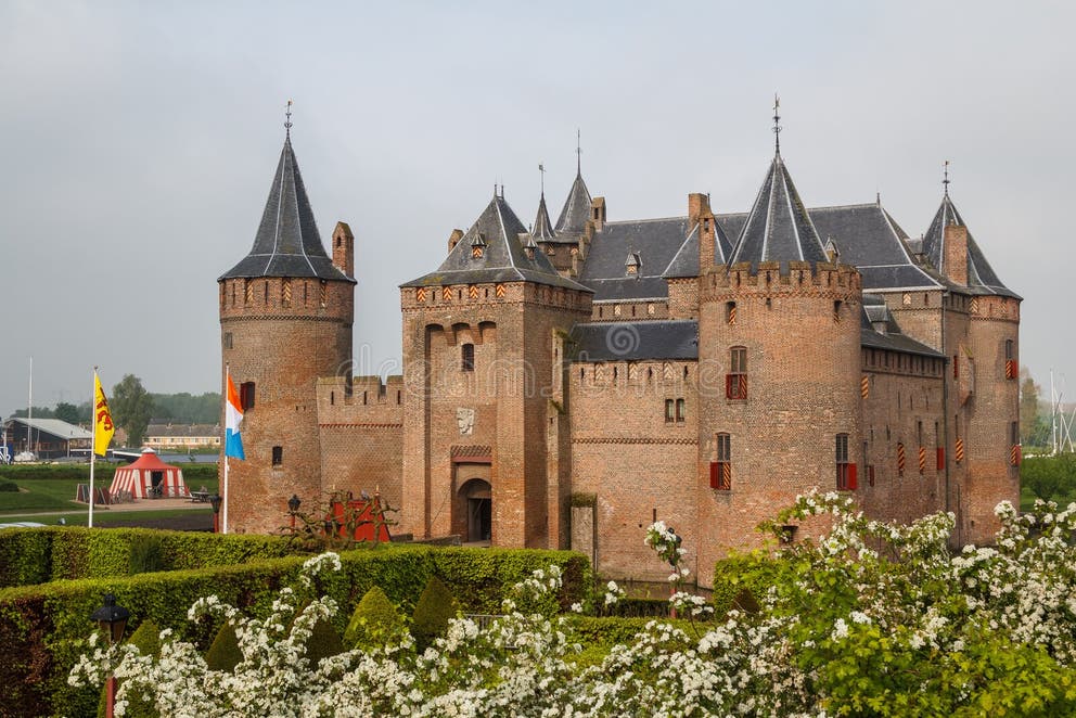 Medieval castle in Muiden stock photo. Image of color - 89623040