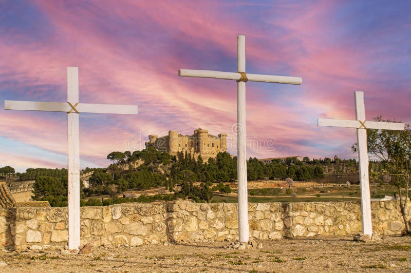 Medieval Castle of the Municipality of Belmonte, Basin Spain Stock ...