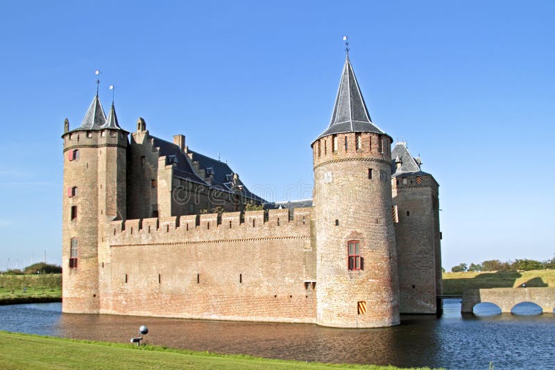 Medieval Castle in the Netherlands Stock Photo - Image of muiden ...