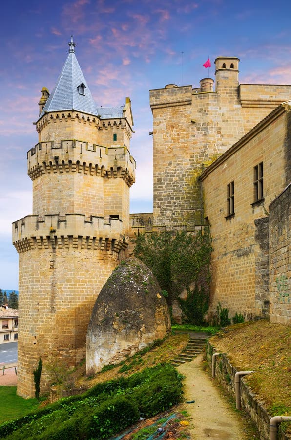Medieval castle at Olite stock photo. Image of olite - 83900420