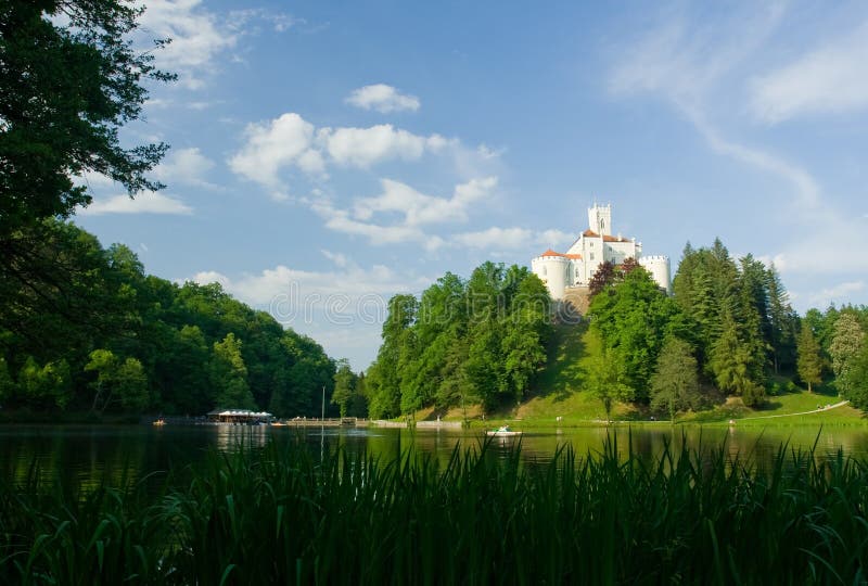 Medieval Castle Over Lake Scene Picture. Image: 9954653