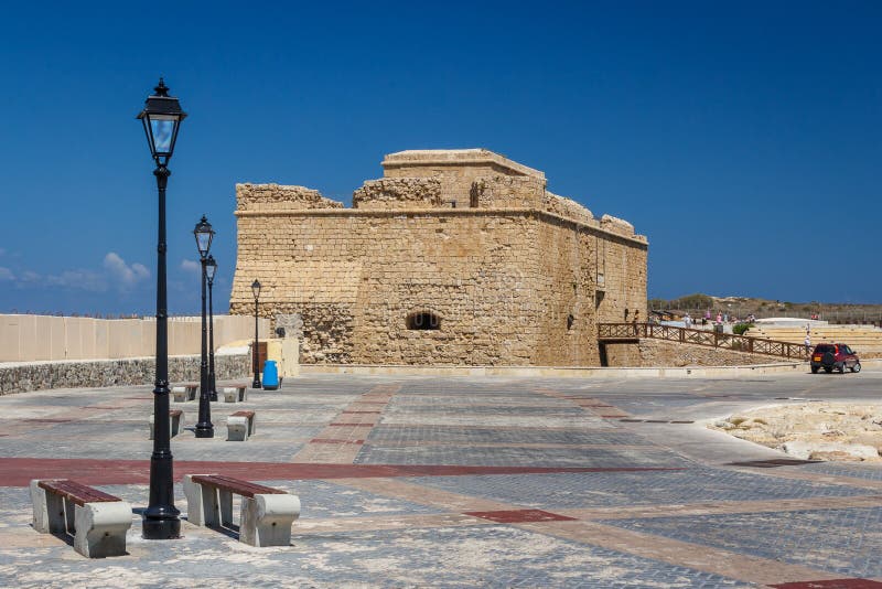 Medieval castle of Paphos stock photo. Image of tourism - 77811902