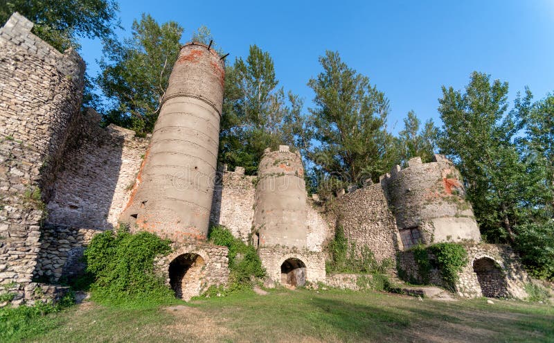 Medieval Castle without People in the Forest Stock Image - Image of ...