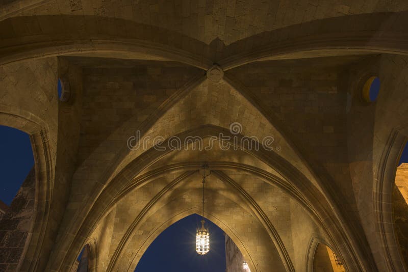 Medieval Castle at Rhodes Island , Greece Editorial Photo - Image of ...