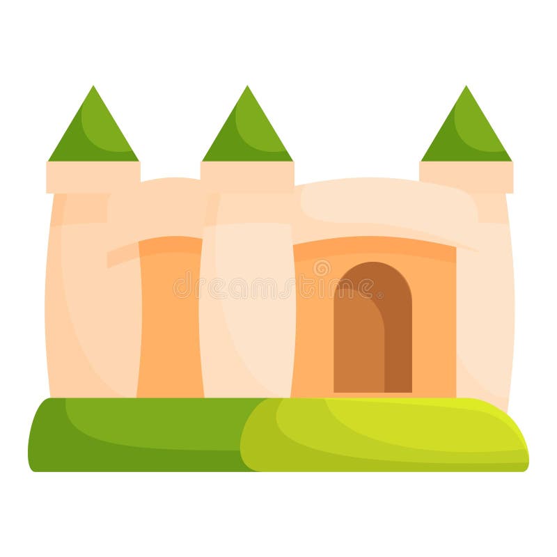 Medieval Castle Standing on Green Grass with Towers and Flags Stock ...