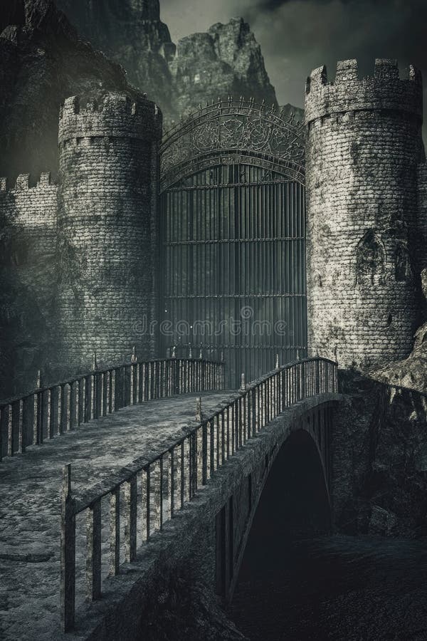 A Medieval Castle with a Stone Gate and a Drawbridge, Perfect for ...