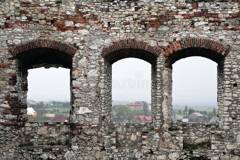 Medieval Castle Stone Wall. Stock Photo - Image of mortar, structure ...