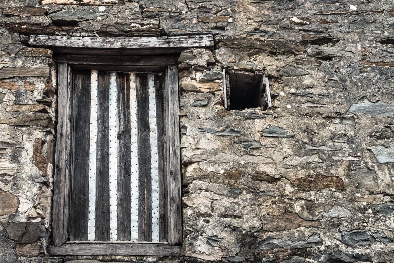 Medieval Castle Stone Wall Texture with Boarded Up Window Stock Image ...