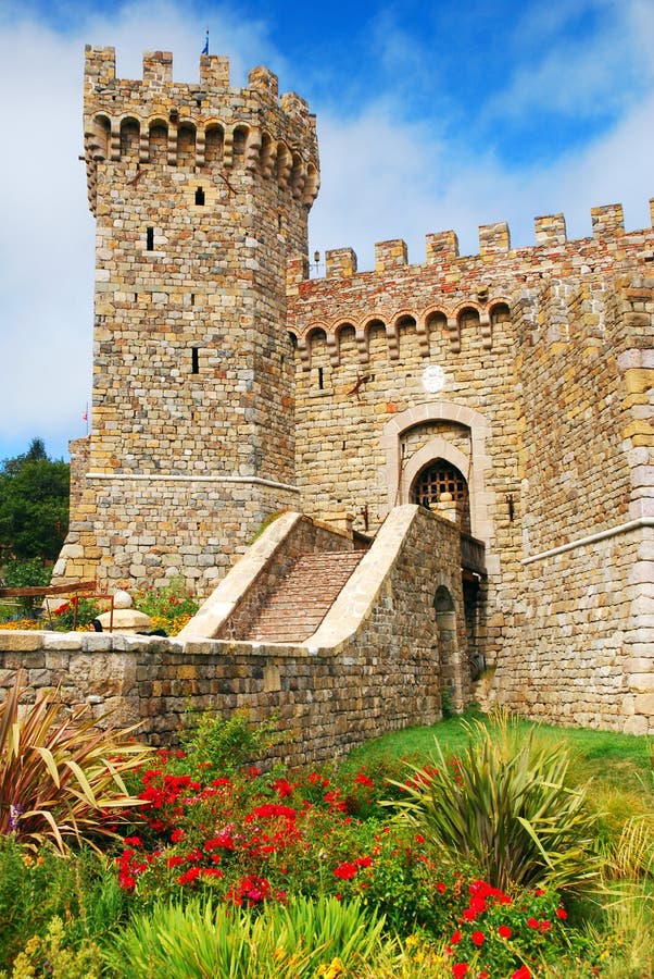 Medieval Castle with Turrets Editorial Photography - Image of stone ...