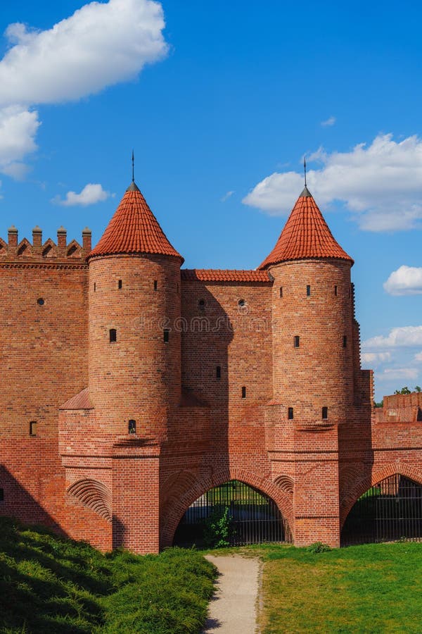 Medieval Castle with Two Towers and a Gate between Them Under Blue Sky ...