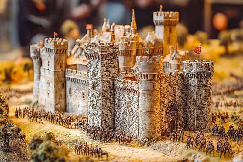 Medieval Castle Under Siege by a Medieval Army. Castle Mock Up Stock ...