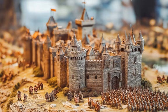 Medieval Castle Under Siege by a Medieval Army. Castle Mock Up Stock ...