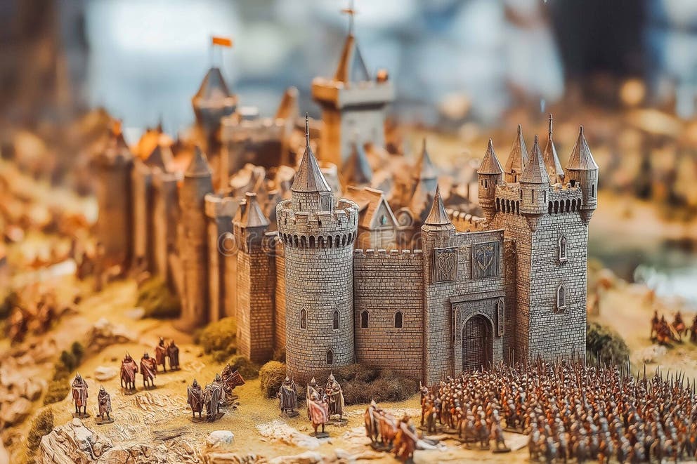Medieval Castle Under Siege by a Medieval Army. Castle Mock Up Stock ...