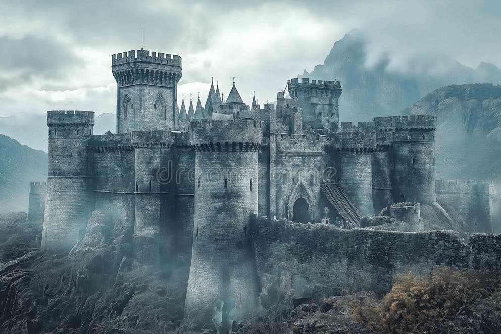 Medieval Castle Under Siege by a Medieval Army. Castle Mock Up Stock ...