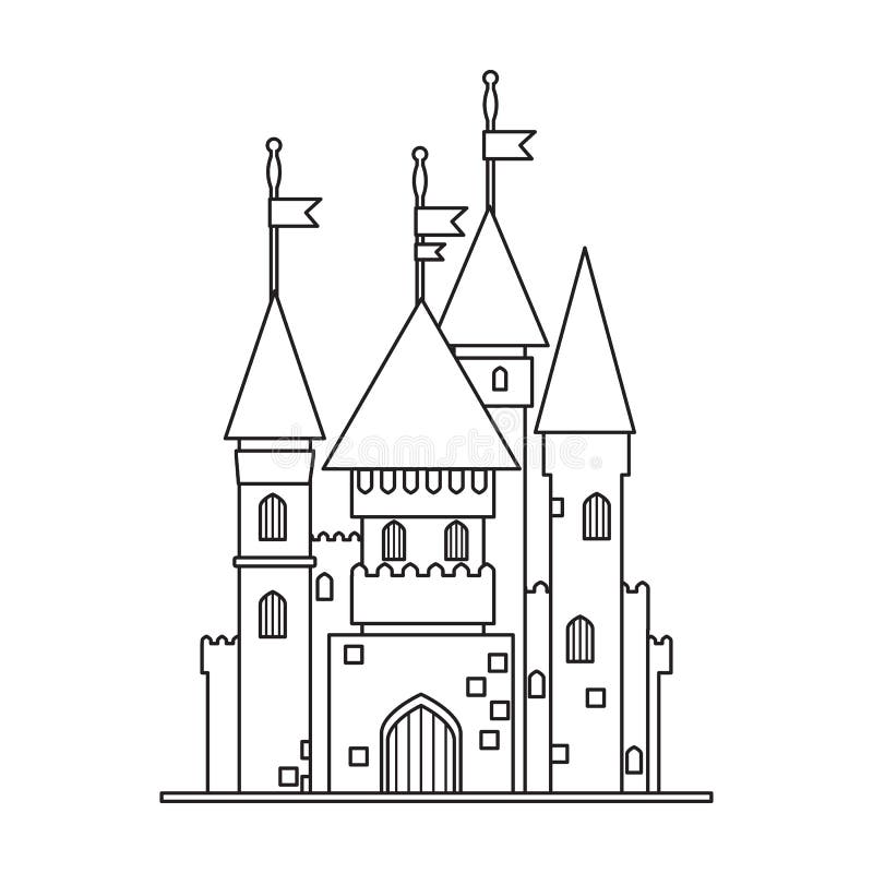 Medieval Castle Vector Icon.Black Vector Icon Isolated on White ...