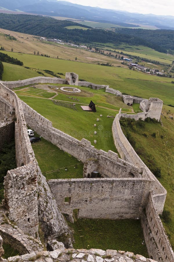 Medieval castle walls stock image. Image of ruined, aerial - 15892931