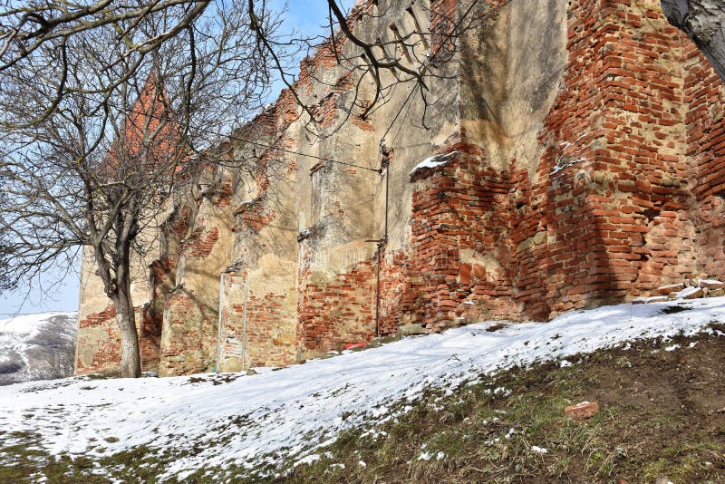 Medieval Castle in Winter Time Stock Photo - Image of tourism, wall ...