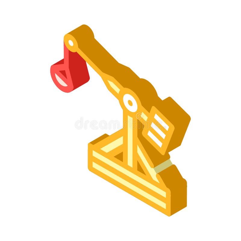 Medieval Catapult Isometric Icon Vector Sign Illustration Stock Vector ...