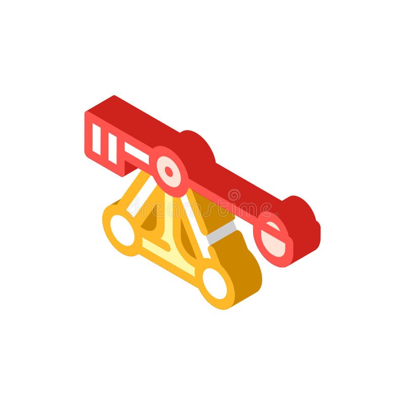 Medieval Catapult Weapon Isometric Icon Vector Illustration Stock ...