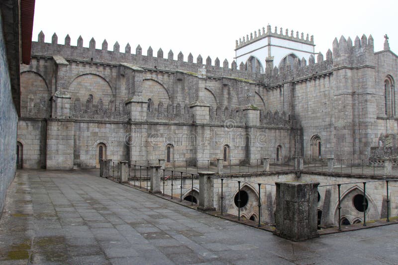 Medieval Cathedral in Porto - Portugal Stock Image - Image of medieval ...