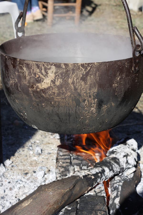 Medieval cauldron stock image. Image of medieval, flame - 12855813