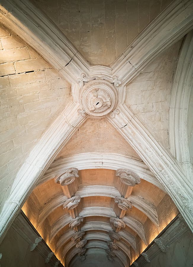 Medieval Ceiling with Vaults. Gothic Architecture Element Stock Image ...