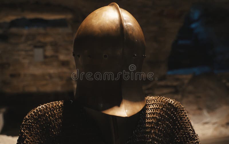 Medieval Chain Mail with a Helmet Editorial Stock Photo - Image of ...