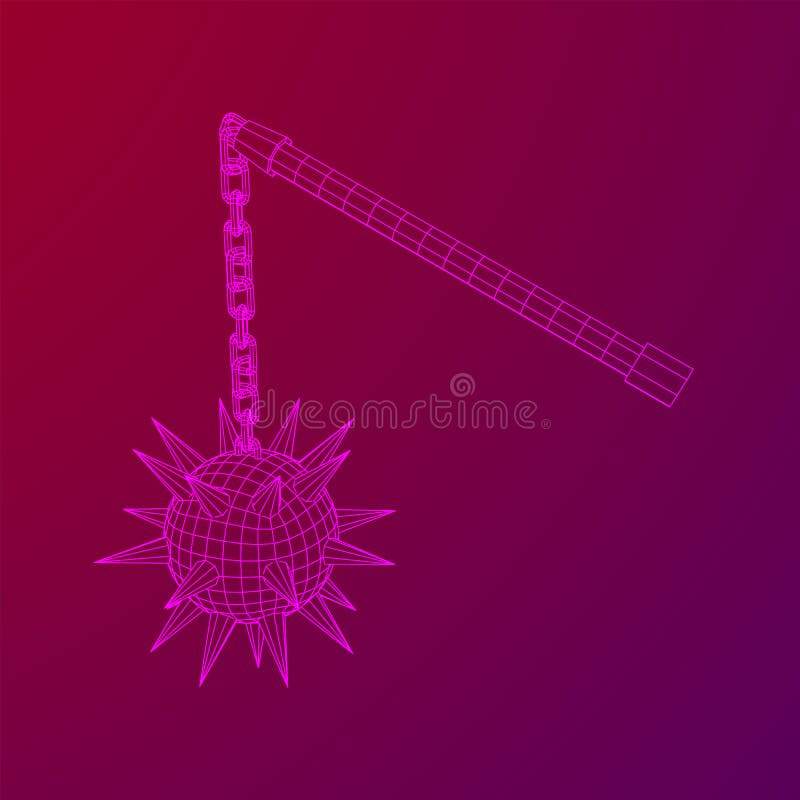Medieval Chained Mace Ball. Stock Vector - Illustration of maces, grip ...