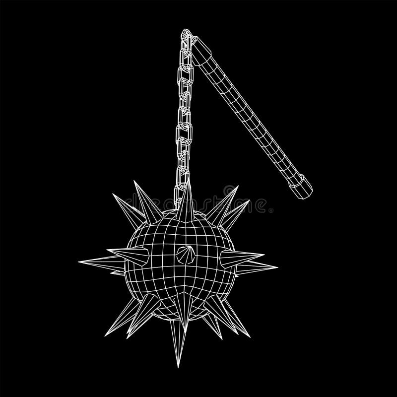 Medieval Chained Mace Ball. Stock Vector - Illustration of ancient ...