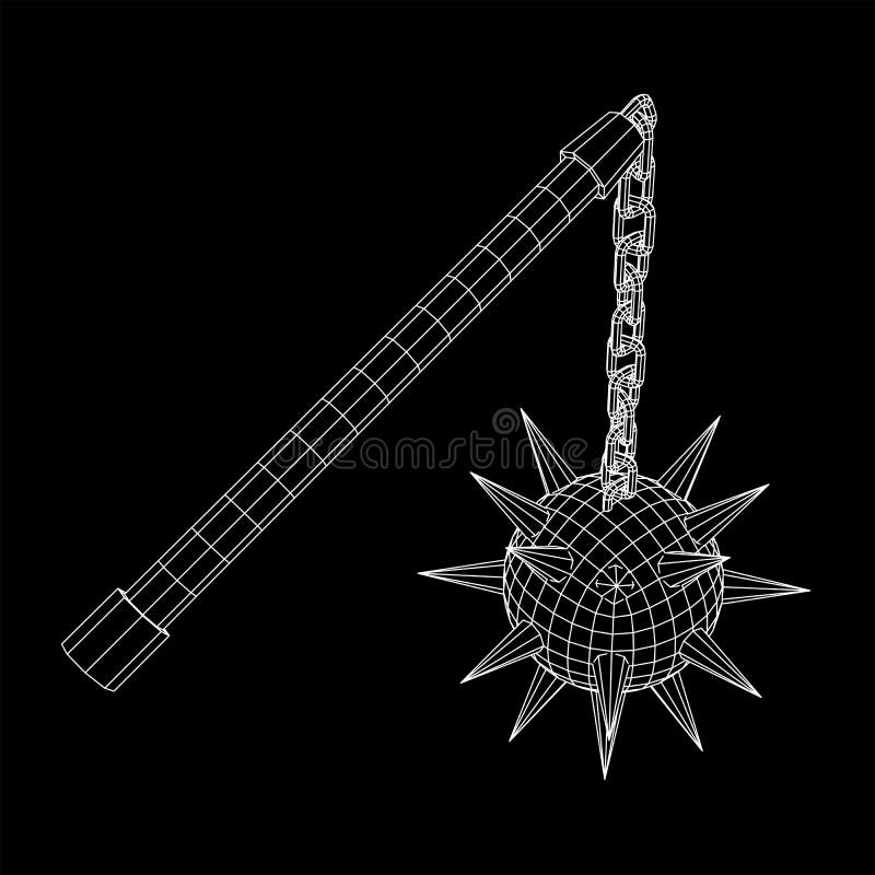 Medieval Chained Mace Ball. Stock Vector - Illustration of mesh, fight ...