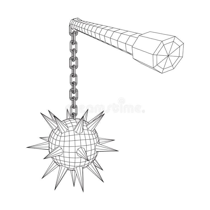 Medieval Chained Mace Ball. Stock Vector - Illustration of dangerous ...