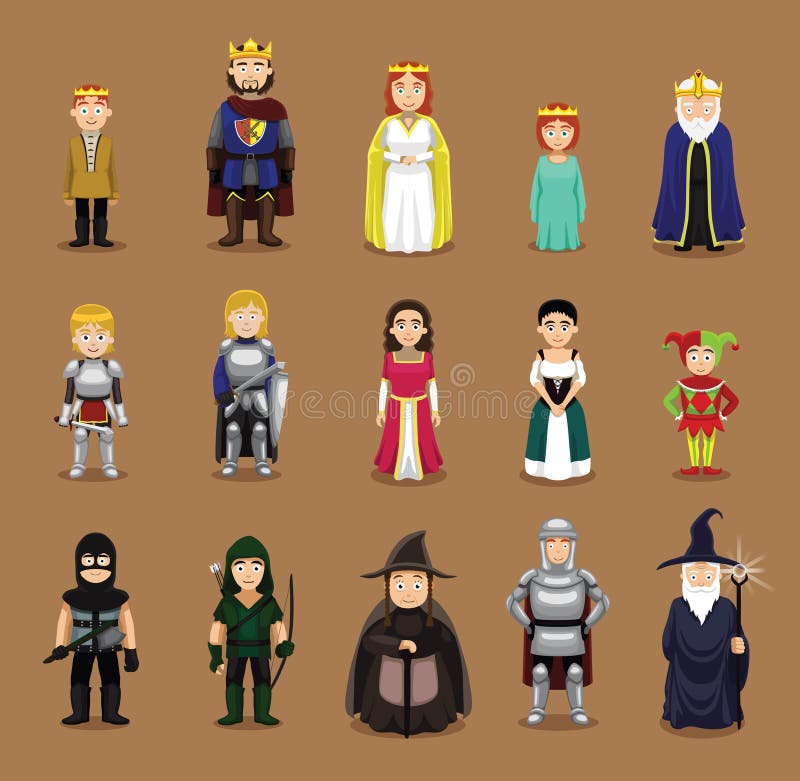 Medieval Characters Set Cartoon Vector Illustration Stock Vector ...