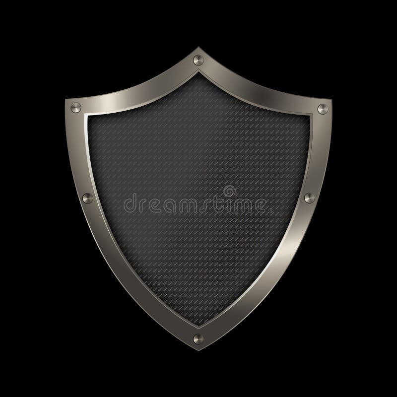Medieval chrome shield. stock illustration. Illustration of ribbon ...