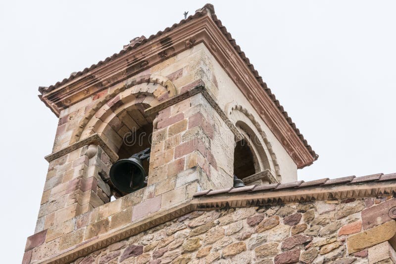 Medieval Church Bell Tower with Bells Ringing Stock Photo - Image of ...