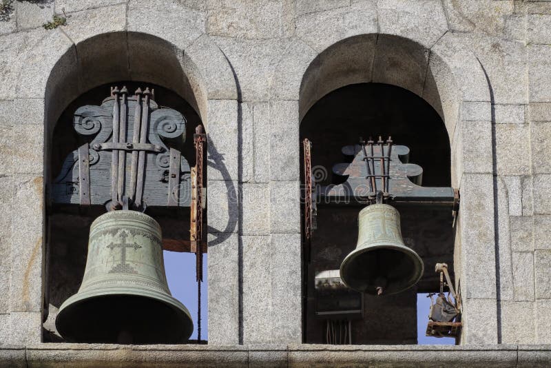 Medieval Church Old Bronze Bells Stock Photo - Image of christianity ...